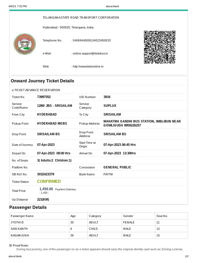 Onward Journey Ticket Details: Confirmed | PDF | Identity Document | Authentication