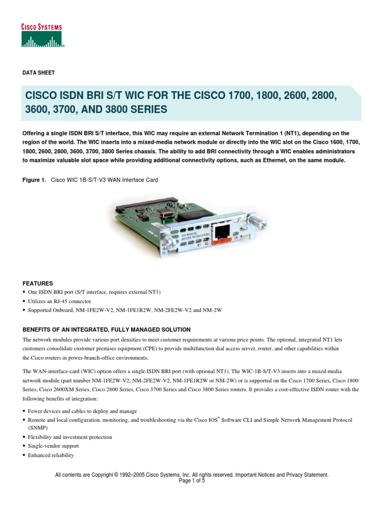 Cisco ISDN BRI | PDF | Computer Network | Ios