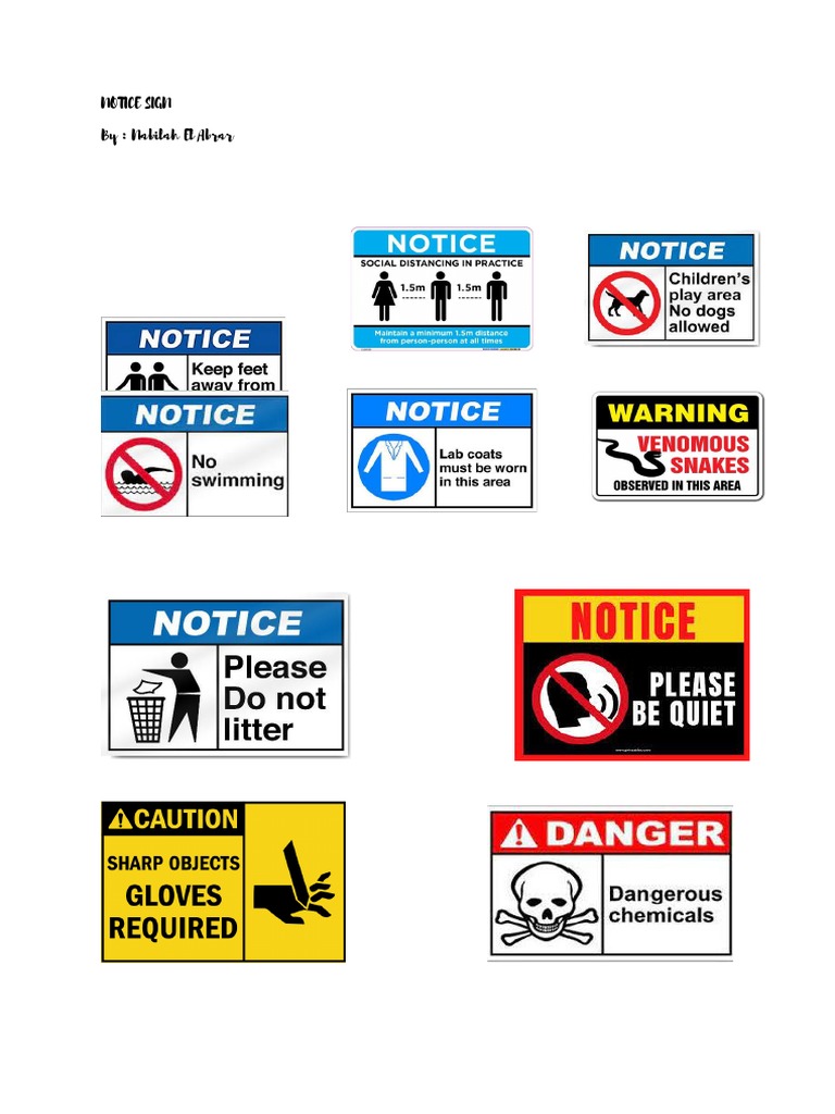 Exsample of Notice Sign | PDF
