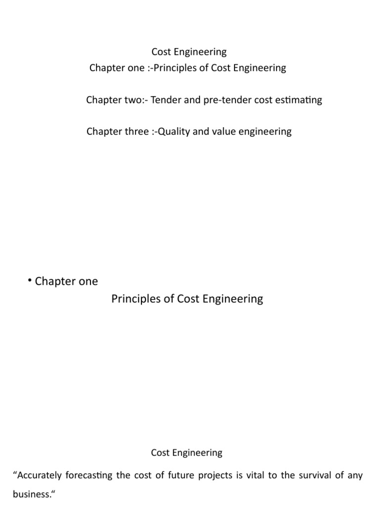 Cost Engineering | PDF