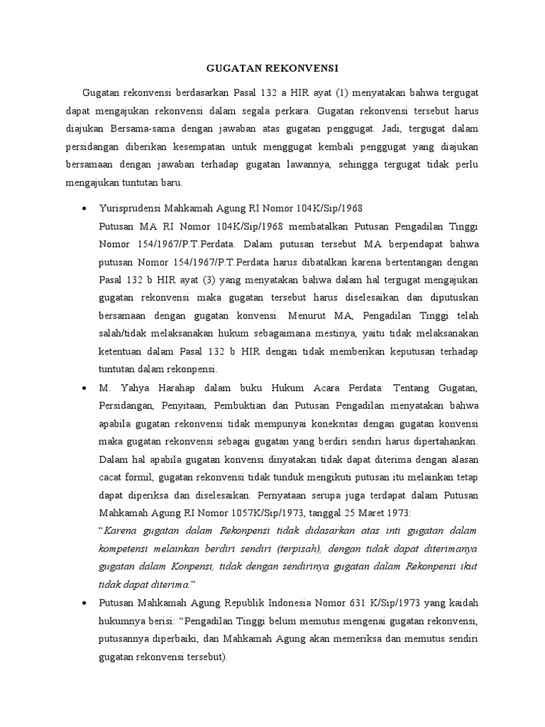 Gugatan Rekonvensi | PDF