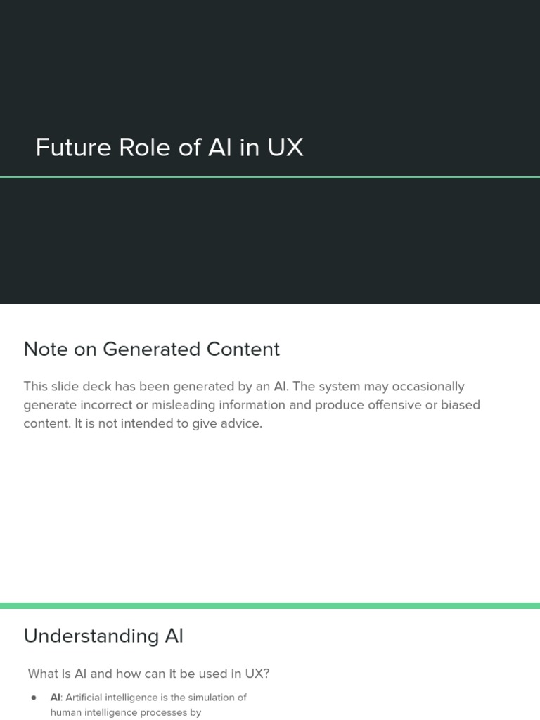 Future Role of AI in UX | PDF | Artificial Intelligence | Intelligence ...