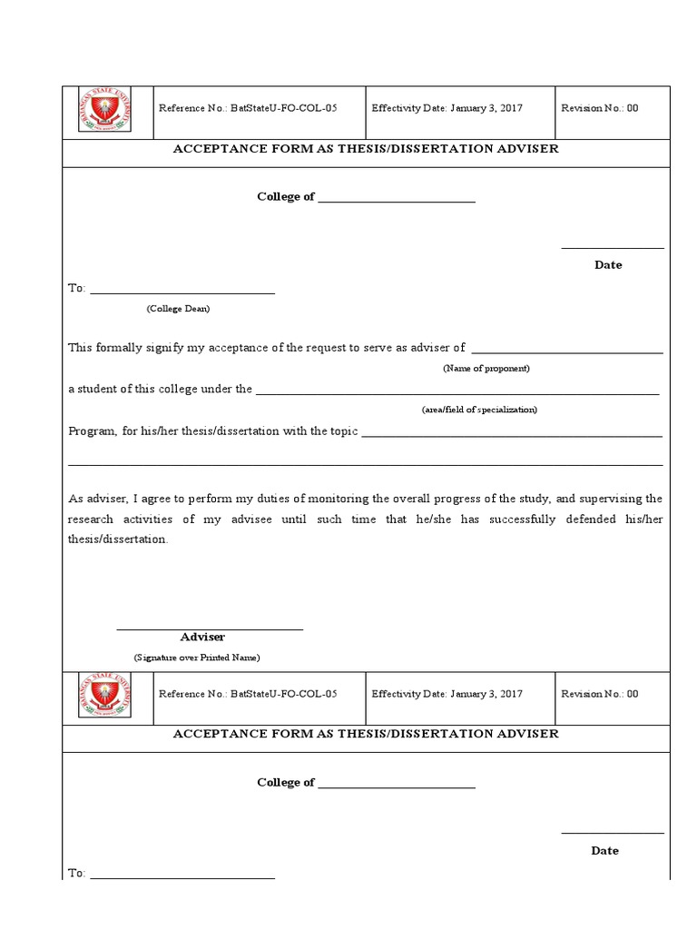 Acceptance Form Thesis Dissertation Advise | Download Free PDF | Thesis | Science