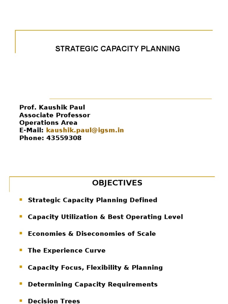 Strategic Capacity Planning | PDF | Capacity Utilization | Demand