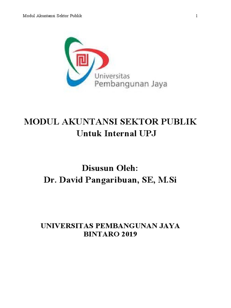 Modul Akuntansi Sektor Publik Untuk Internal UPJ: Universitas ...