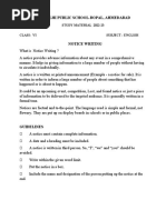 Notice Writing For Class 7 | PDF