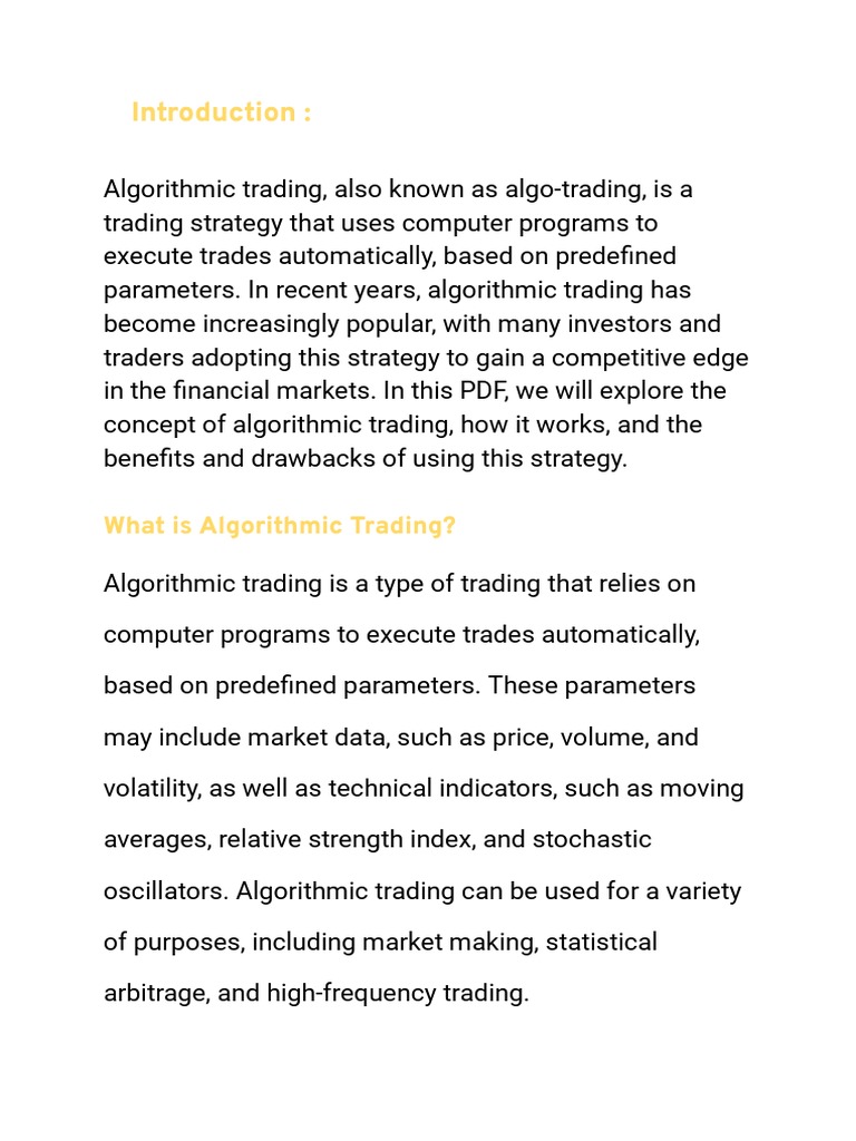 Algorithmic Trading 2023ap | PDF | Algorithmic Trading | Applied Mathematics