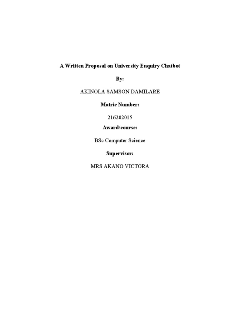 Proposal On Chatbot Design | PDF | Software Engineering | Software ...