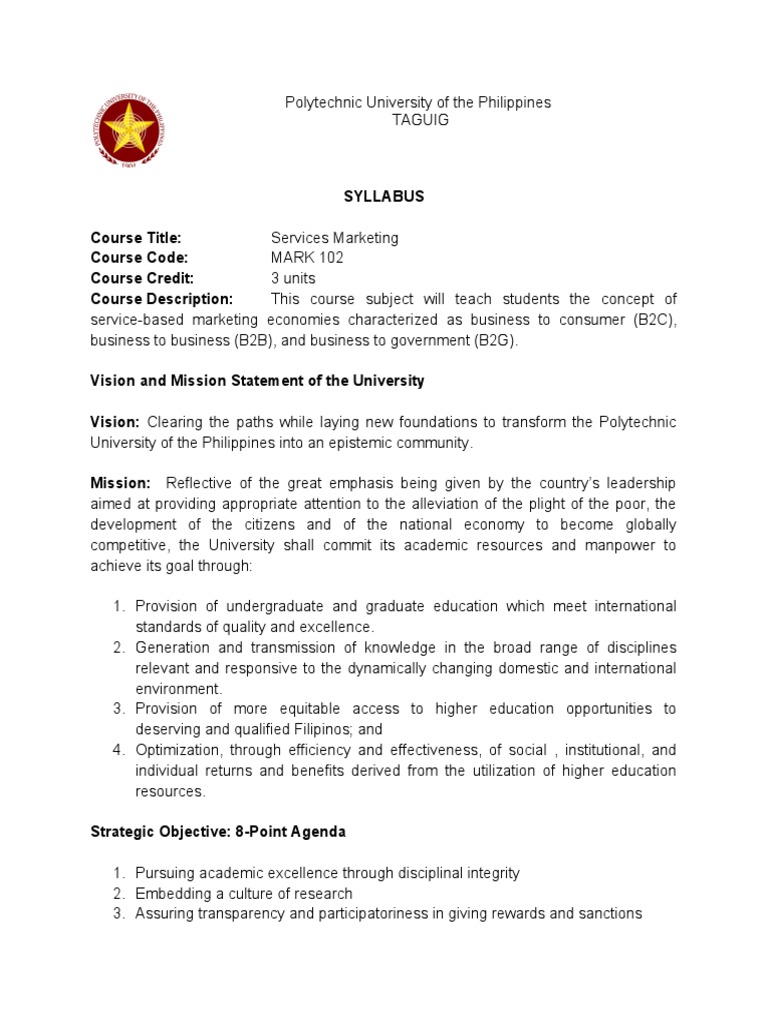 Services Marketing Syllabus | PDF | Marketing | Business