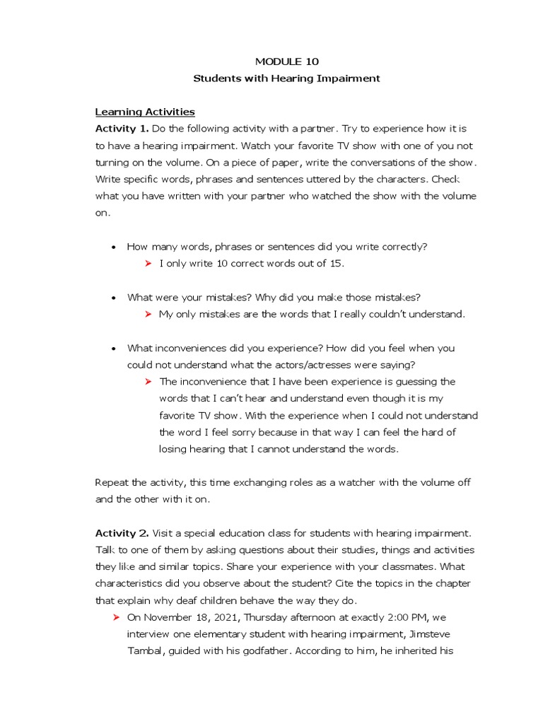 Module 10 | PDF | Hearing | Hearing Loss