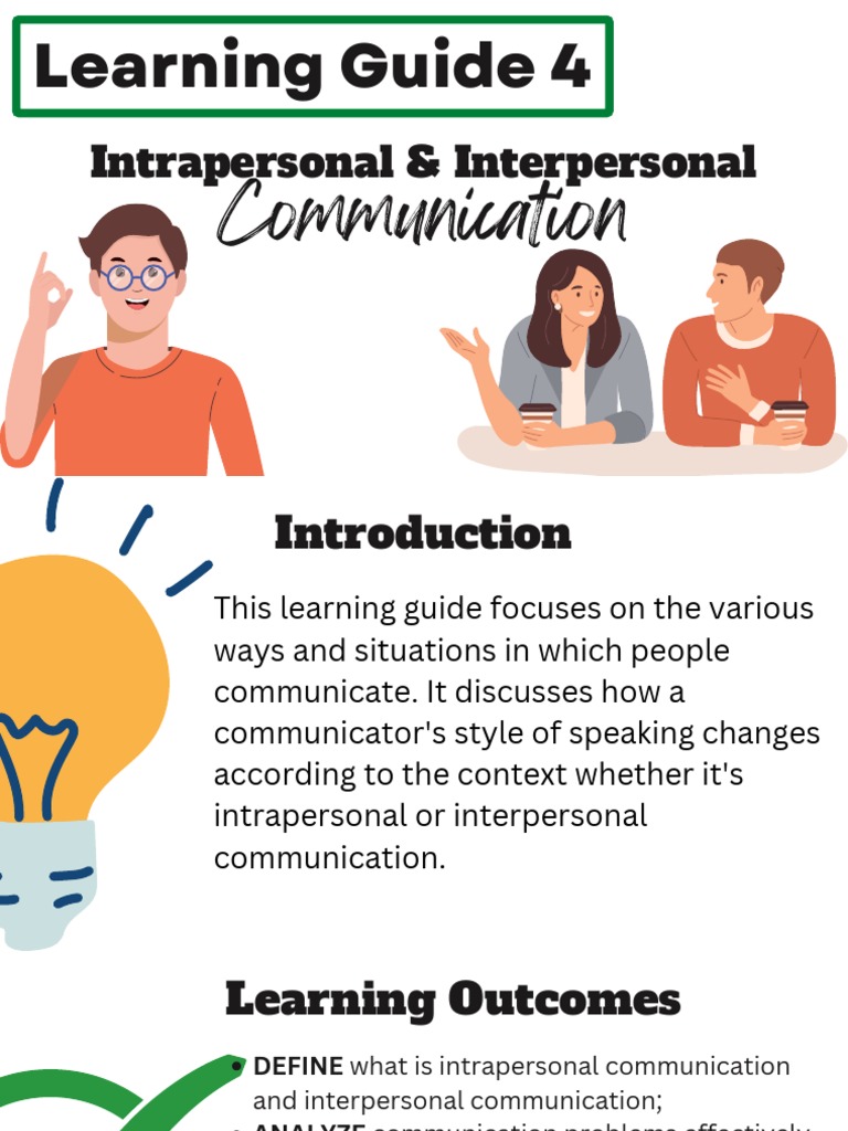LG4 Intrapersonal and Interpersonal Communication | PDF | Interpersonal ...