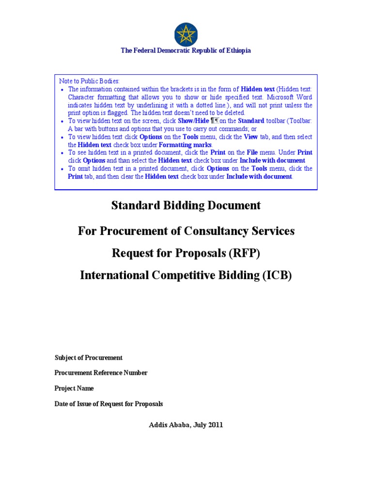 SBD Consultancy (ICB) - November-Final | PDF | Consultant | Request For Proposal