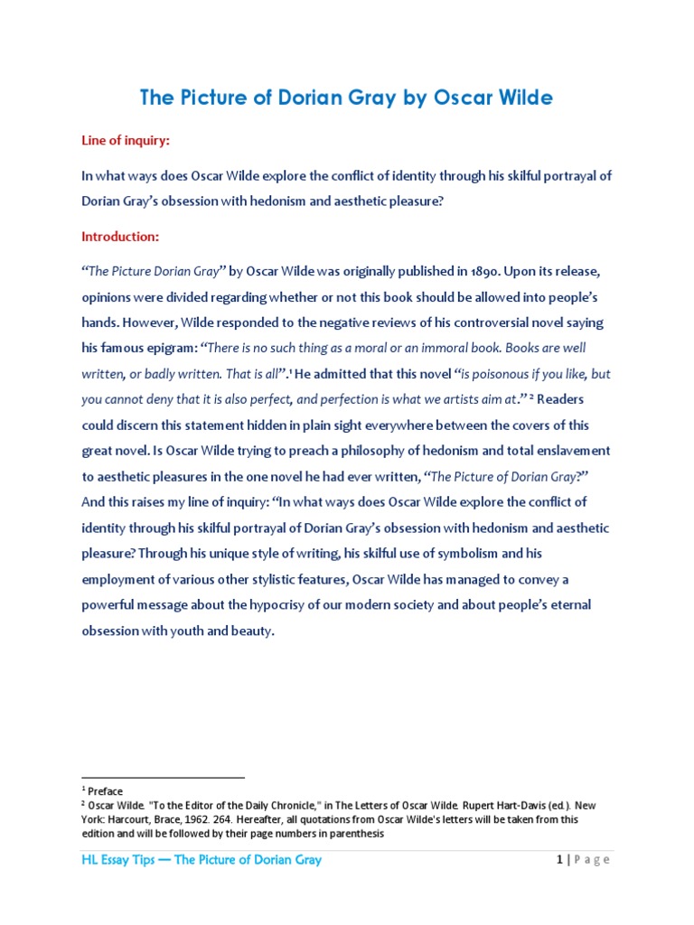 Dorian Gray Style and Symbols | PDF | Narration | The Picture Of Dorian ...