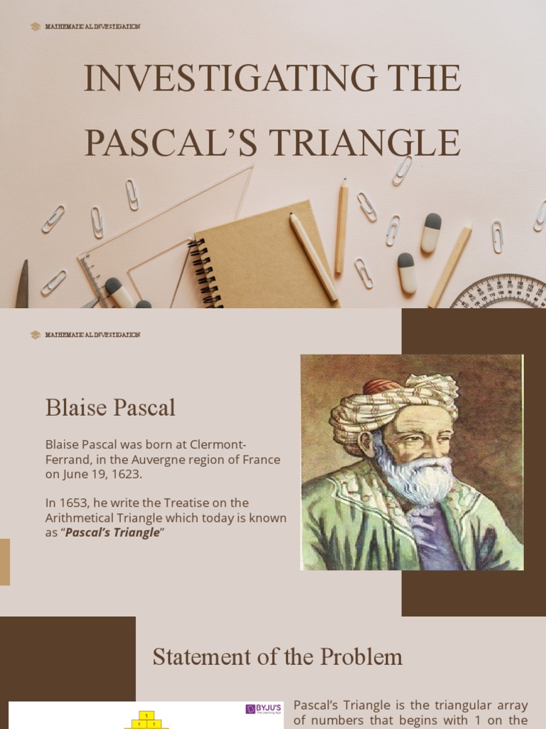 Pascals Triangle Mathematical Investigation | PDF | Triangle | Number ...