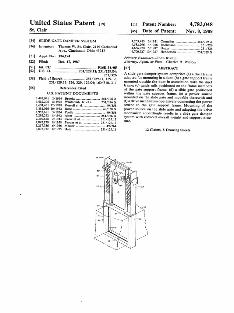 Slide Gate Damper System | PDF | Duct (Flow) | Gear