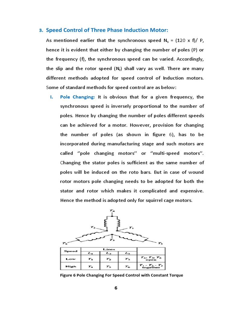 Speed Control Methods of 3-Phase Induction Motors | PDF | Electric Motor | Electrical Engineering