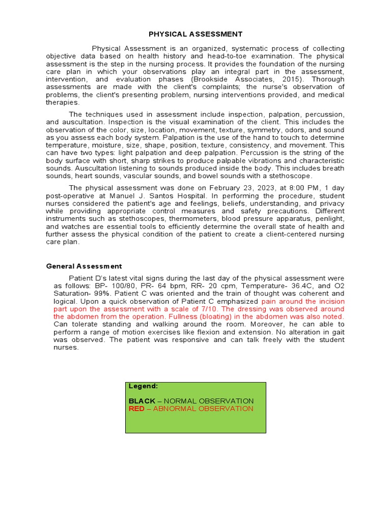 Physical Assessment | PDF | Physical Examination | Human Nose