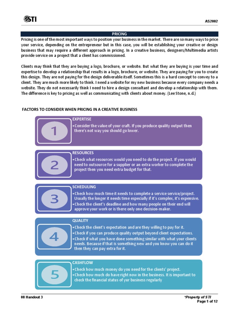 08 Handout 3 | PDF | Pricing | Marketing