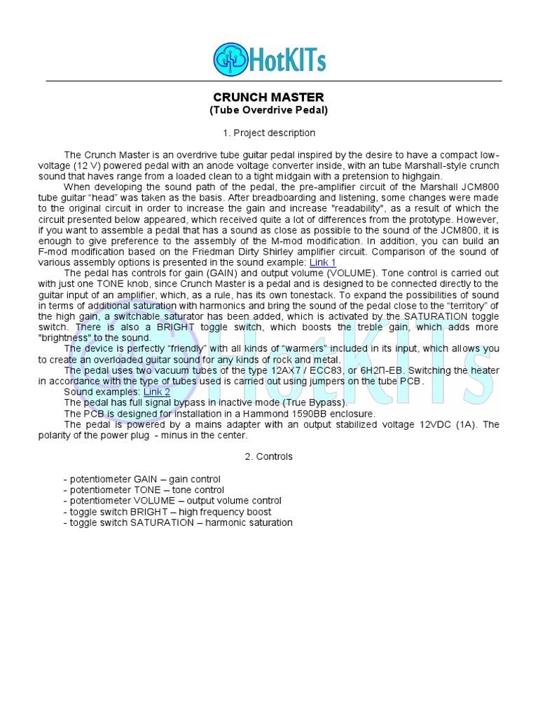Crunch Master 2 Build Doc (EN) | PDF | Capacitor | Printed Circuit Board