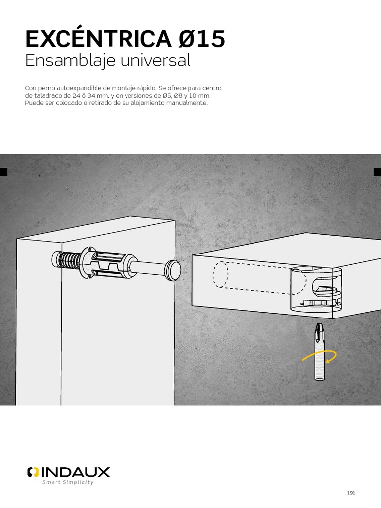 Excéntrica Ø15: Ensamblaje Universal | PDF | Tornillo | Herramientas