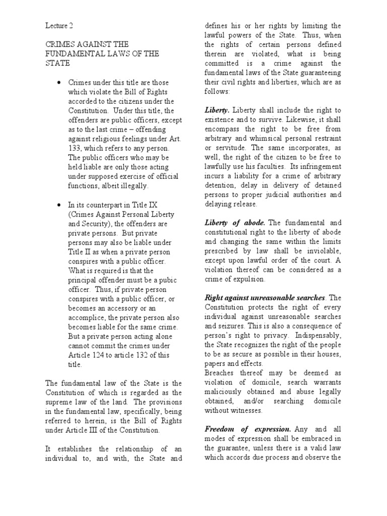 Lecture 2 | PDF | Detention (Imprisonment) | Crimes Lecture 2 | PDF | Detention (Imprisonment) | Crimes