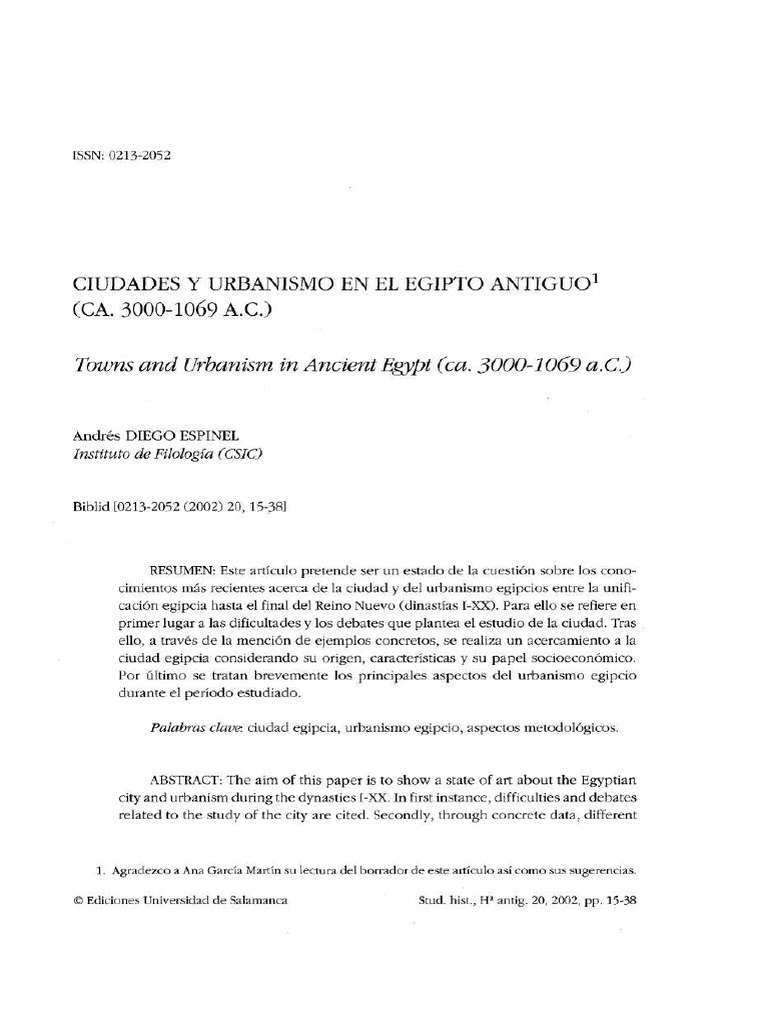 CI Ciudades Y Urb Udades Y Urbani Anismo Smoene en El LEG Egipto Ipto ...