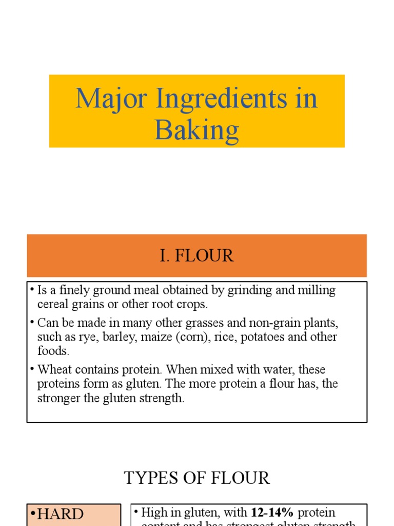 Major Ingredients in Baking | PDF | Flour | Breads