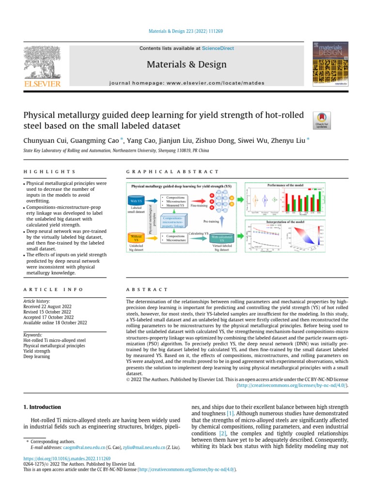 Materials & Design: Chunyuan Cui, Guangming Cao, Yang Cao, Jianjun Liu, Zishuo Dong, Siwei Wu ...