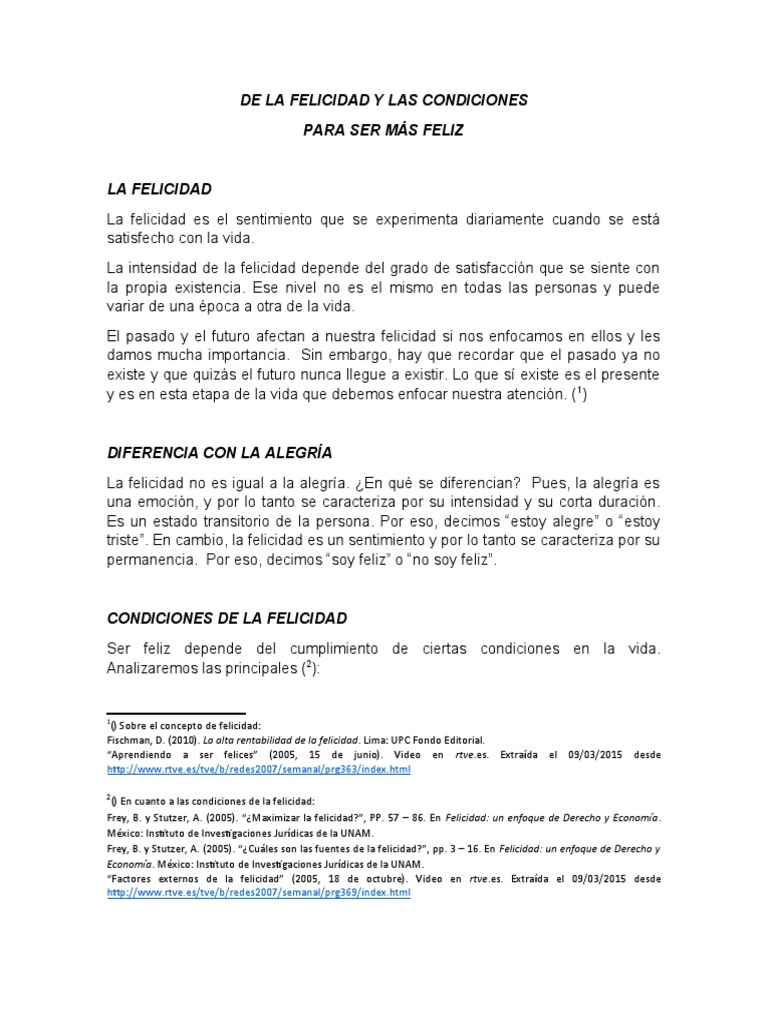 Sobre La Felicidad Pdf Felicidad Las Emociones