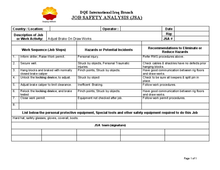 Adjusting Drawworks Brake System | PDF