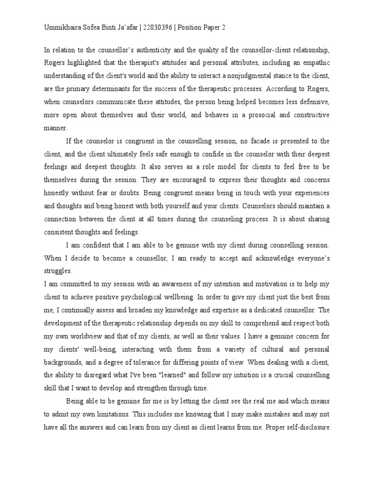 Position Paper 2 | Download Free PDF | Counseling Psychology ...