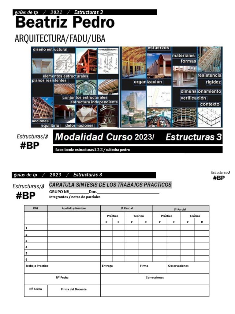Estructuras 3: Guías de TP / 2021 | PDF | Diseño arquitectonico | Arquitectura