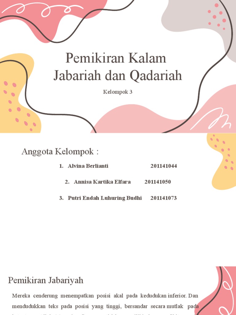 KEL.3 Pemikiran Jabariyah Dan Qadariyah | PDF