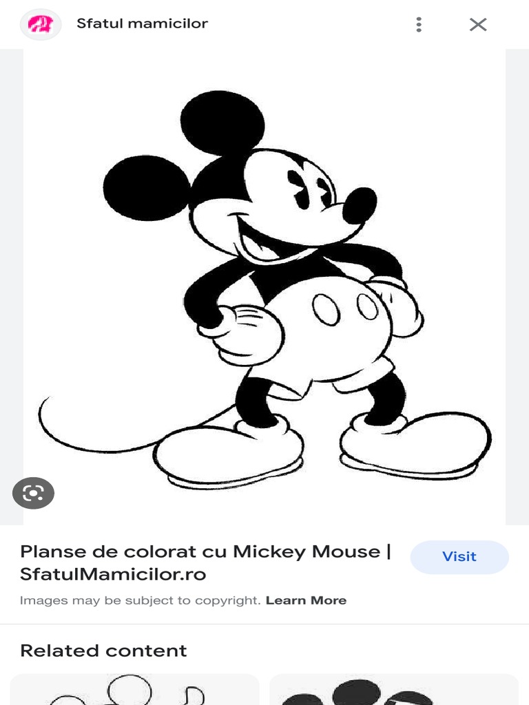 Planse de Colorat Cu Mickey Mouse - Sfatulmamicilor - Ro: Visit | PDF