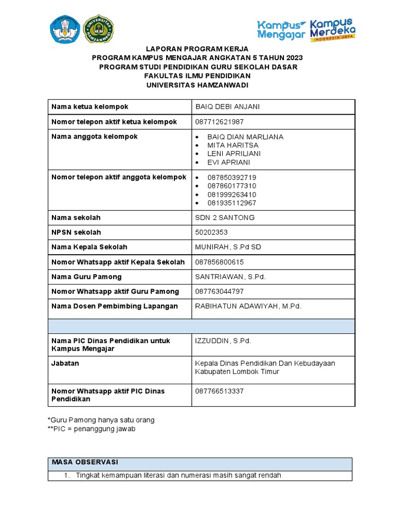 Laporan Proker | PDF