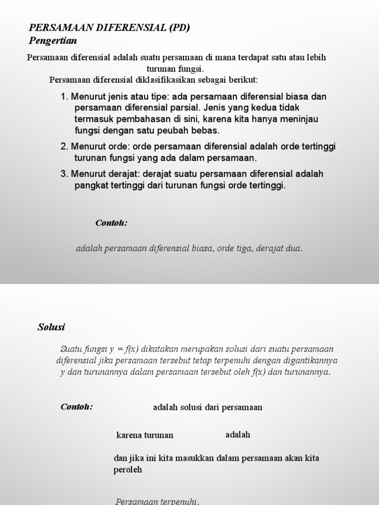 PD DGN Integrasi Langsung Dan Pemisahan Variabel | PDF