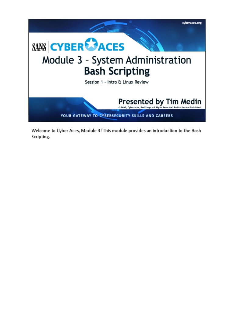 CyberAces_Module3-Bash_1_IntroReview (3) | PDF | Unix Software | Information Technology Management