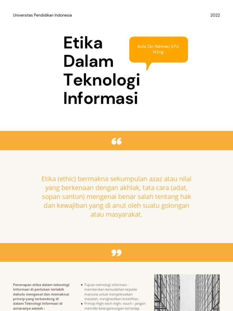 Etika Dalam Teknologi Informasi | PDF | Komputer | Seni