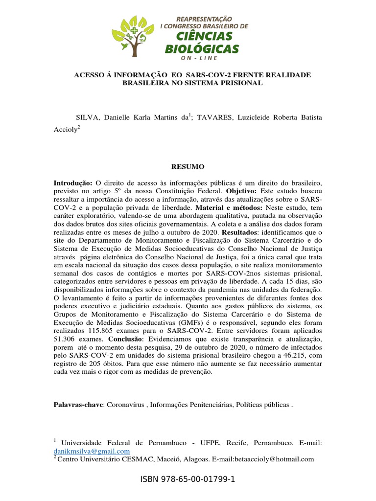 Conbracib Acesso A Informacao Eo Sars Cov 2 Frente Realidade Brasileira ...