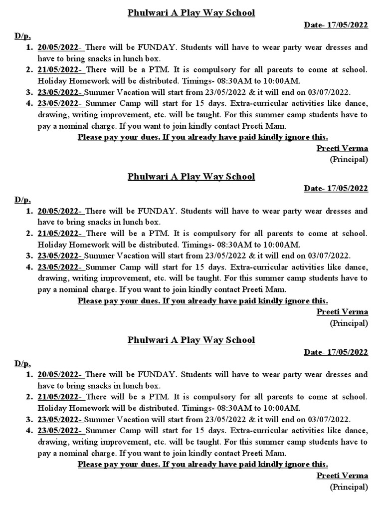 Circular For May | PDF | Schools | Summer