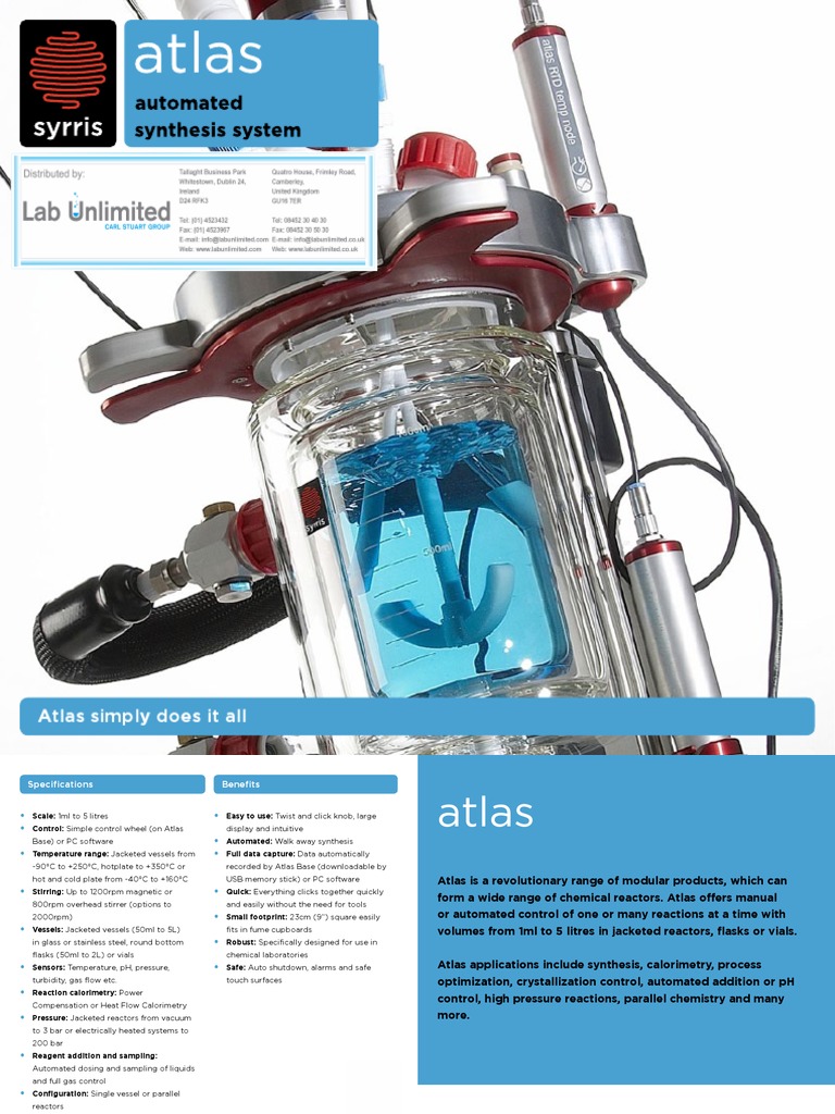 Lab Unlimited - Syrris - Atlas - Brochure | PDF | Chemical Reactor | Gases