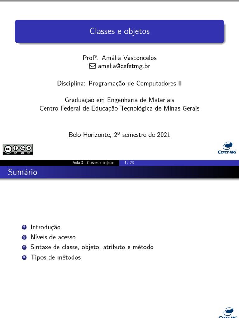 Classes E Objetos Conceitos Fundamentais E Tipos De Métodos Pdf