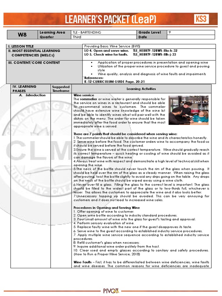 TLE HE BA9 w8 | PDF | Wine | Grammar