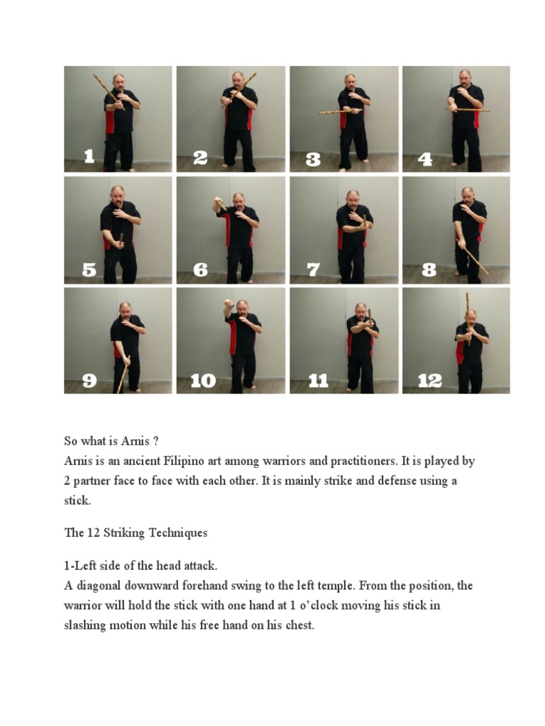 12 Basic Strike Of Arnis Pdf Individual Sports Combat Sports