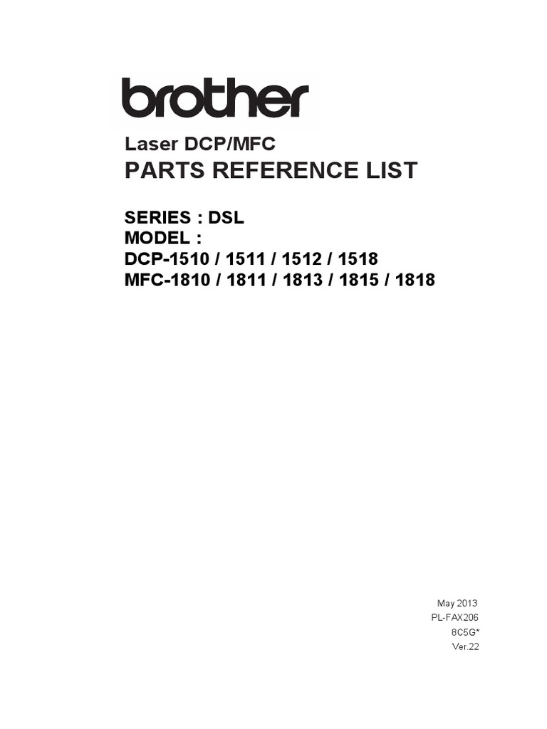 Brother DCP-1512 Parts Reference Guide | PDF | Computer Hardware ...