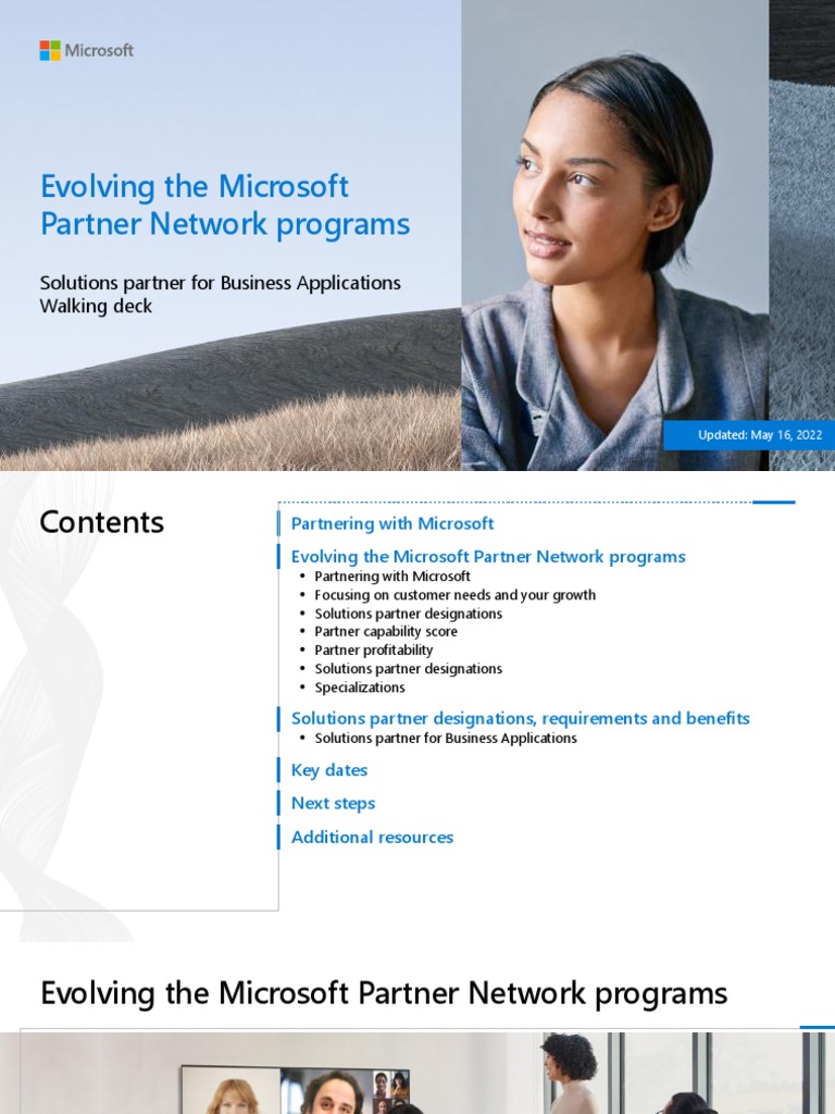 Evolving The Microsoft Partner Network Programs: Solutions Partner For Business Applications ...