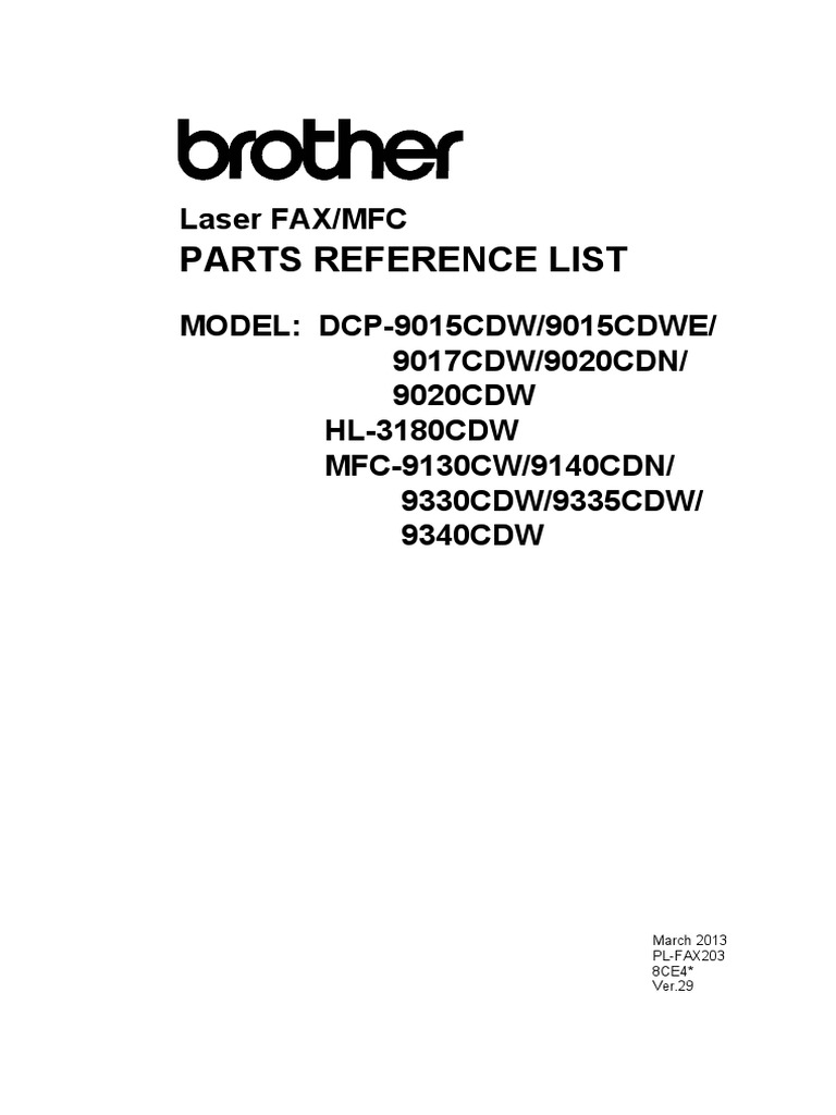 Brother DCP Parts Reference Guide | PDF