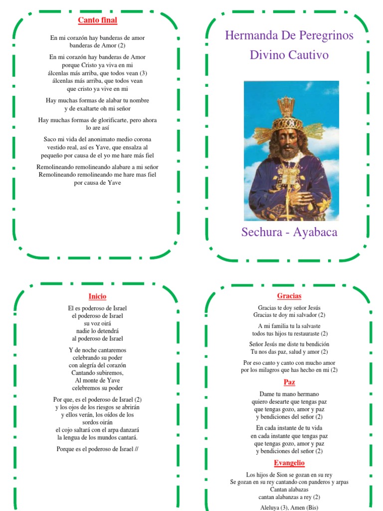 Hermanda de Peregrinos Divino Cautivo: Canto Final | PDF | Oración ...