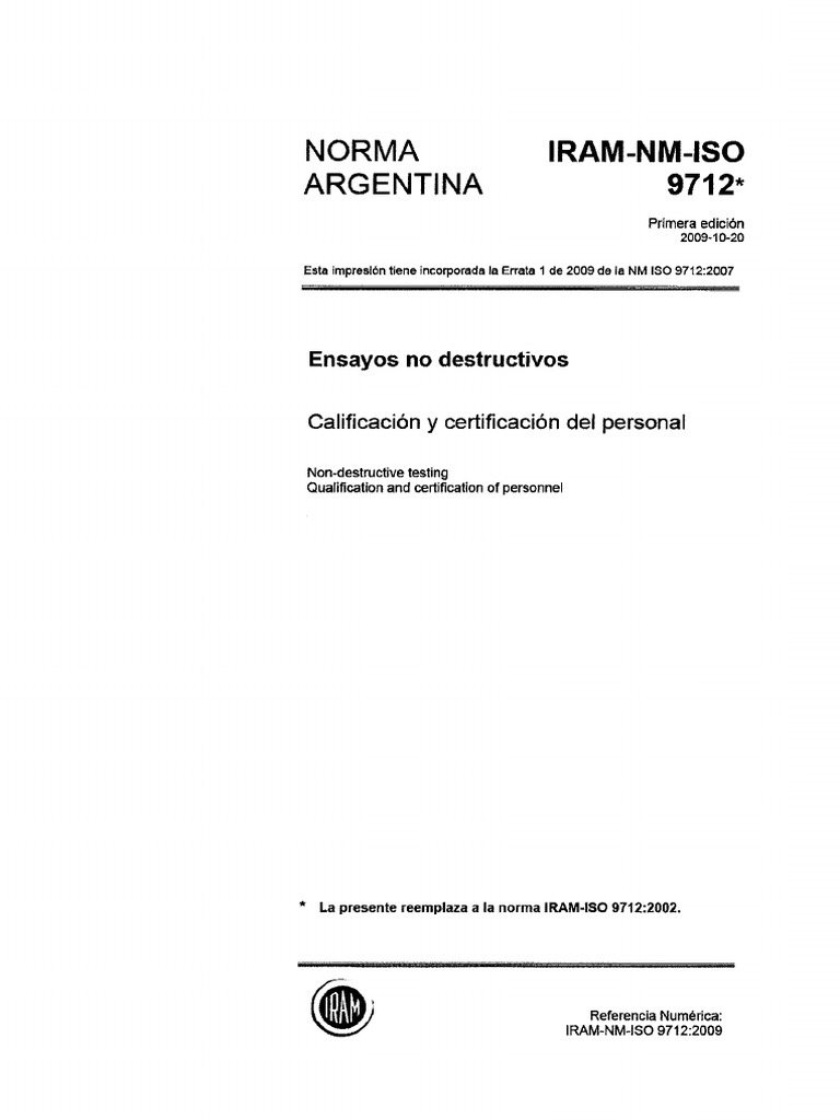 Iram NM Iso9712 09 | PDF