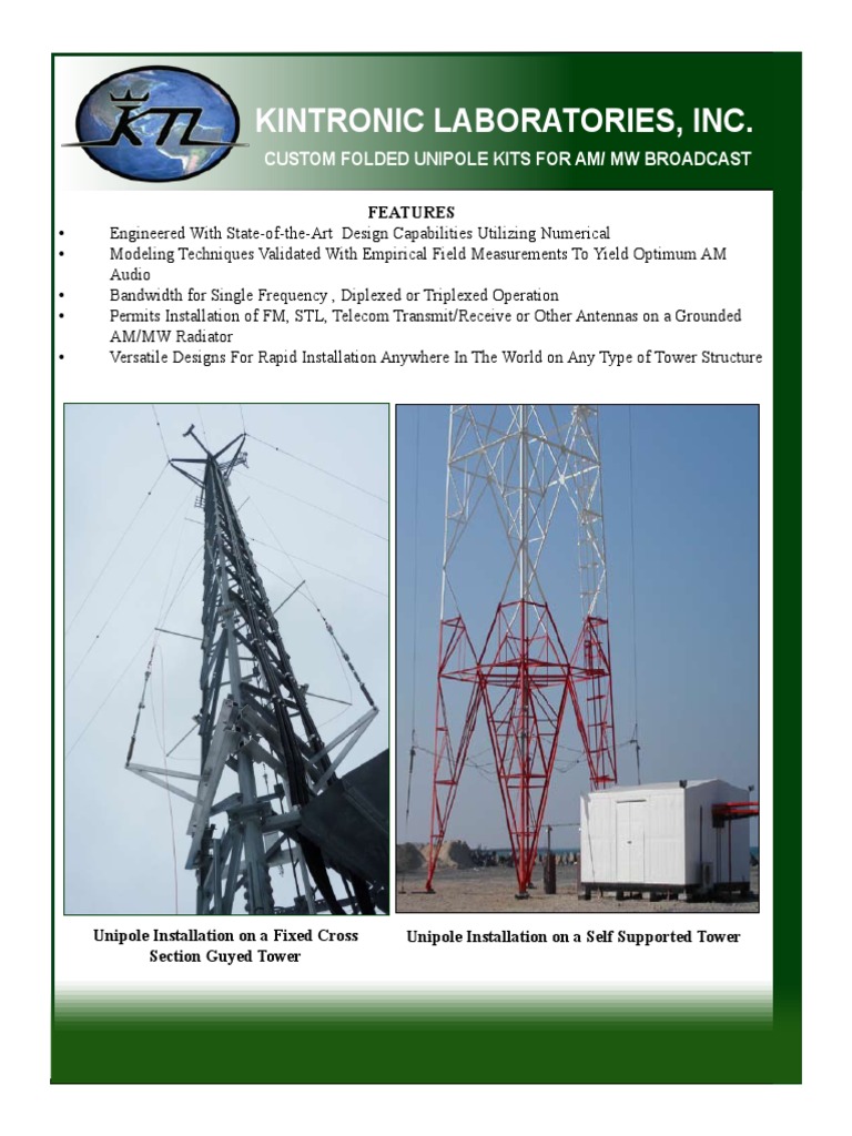 Custom Folded Unipole Kits for AM Broadcast | PDF | Electronic ...